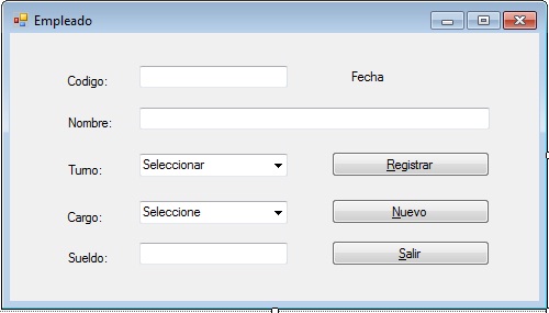 Codigos de programacion: Crear formulario empleado