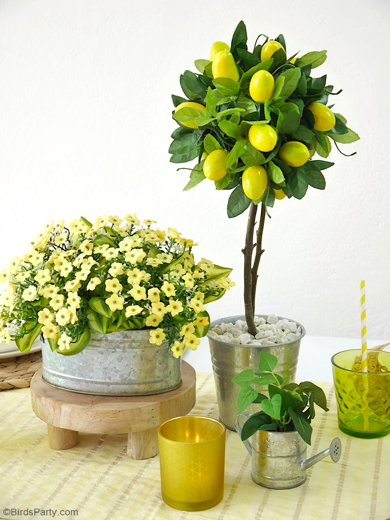 A Lemon Themed Tablescape for Summer - Party Ideas | Party Printables Blog