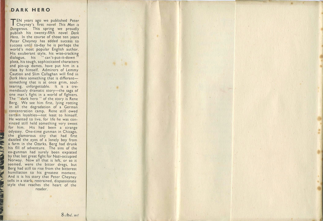 Existential Ennui: Dark Hero by Peter Cheyney (Collins, 1946): Signed ...