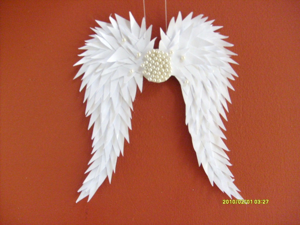 Handmade Paper-Heaven: Handmade Christmas white angel wings - use as ...