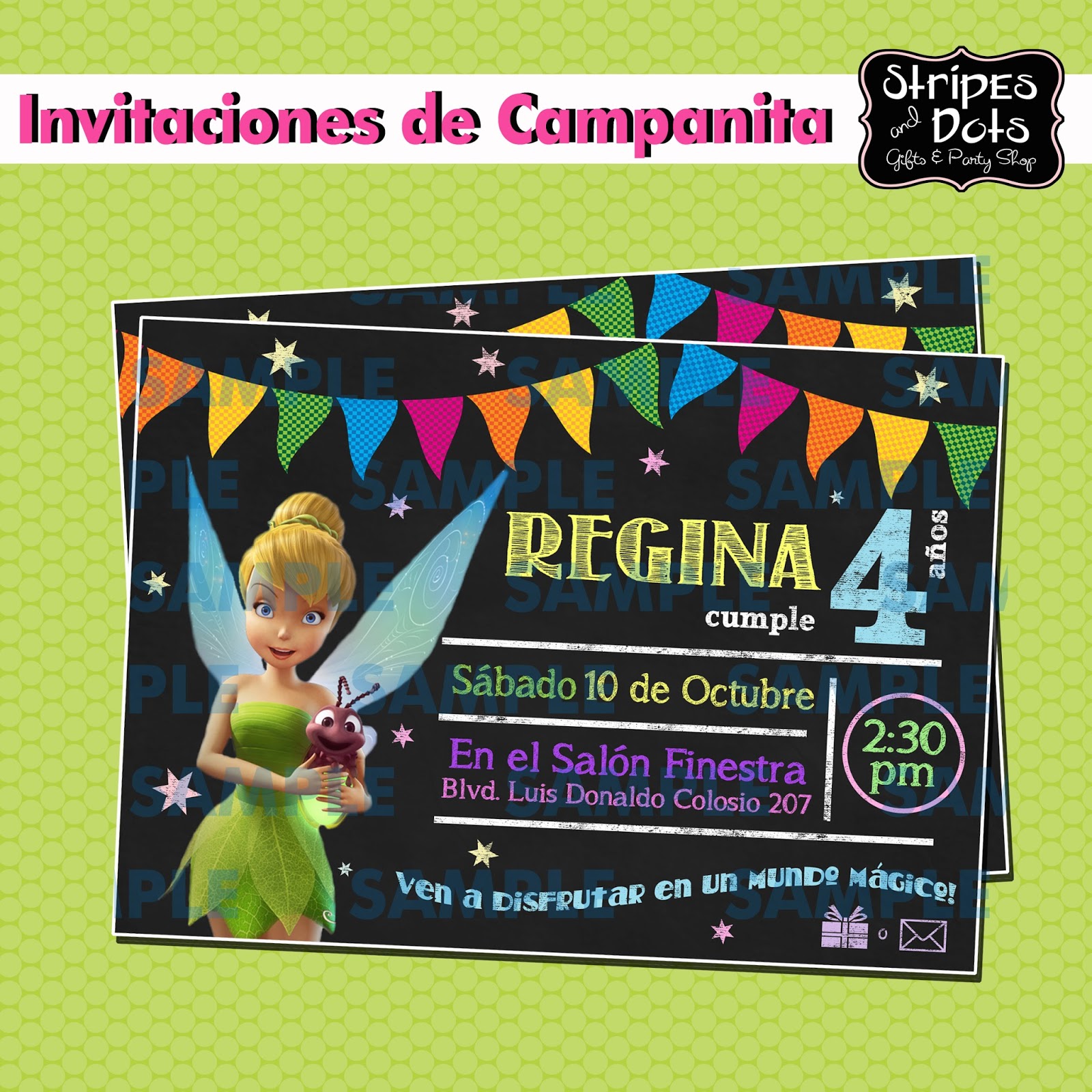 The Childrens Zone Digi Designs: Invitaciones de Tinkerbell - Campanita