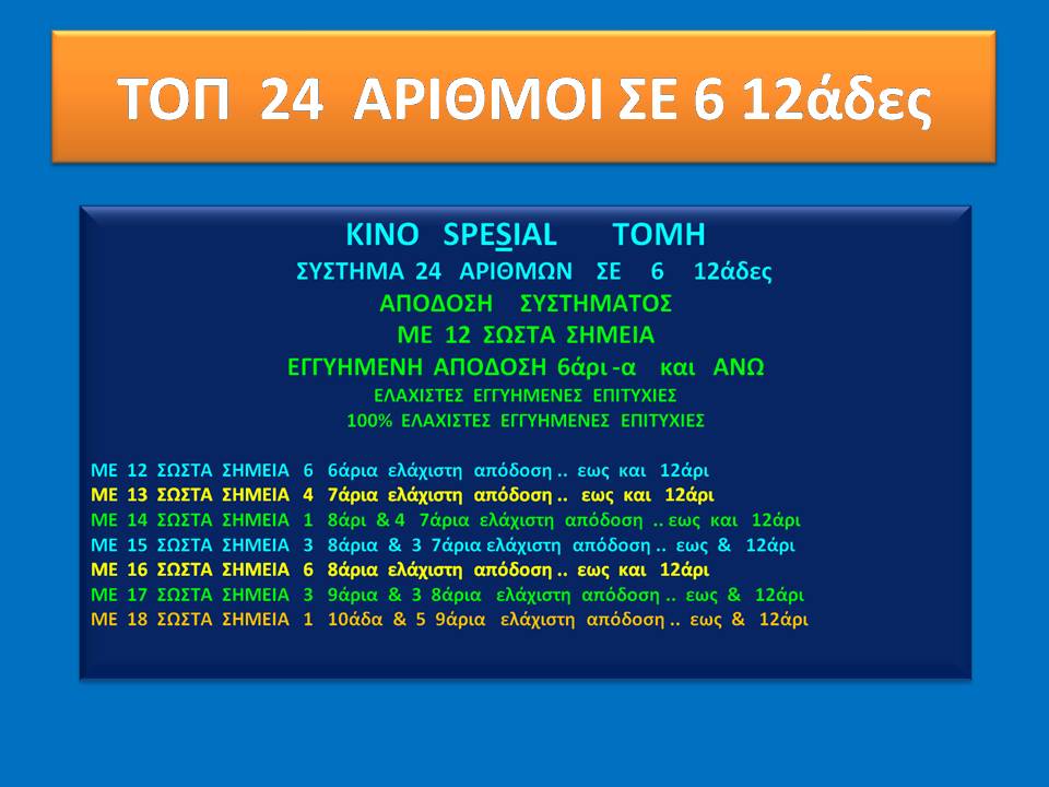 ΣΥΣΤΗΜΑΤΑ ΓΙΑ ΣΤΟΙΧΗΜΑ OVER UNDER HM/TEL SKOR