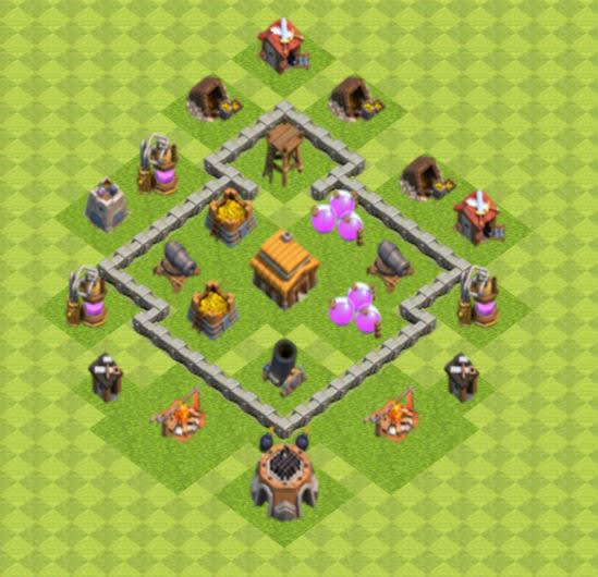 Kumpulan Base Town Hall 3 Clash of Clans (War, Hybrid, Trophy, Farming ...
