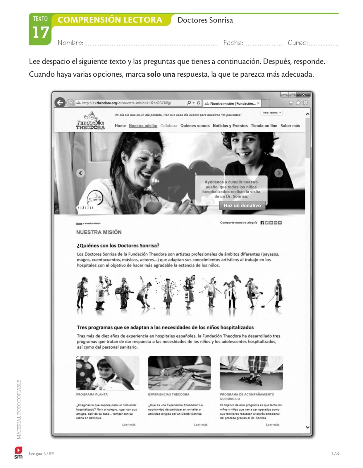 TERCEROS EN CASA: LECTURA