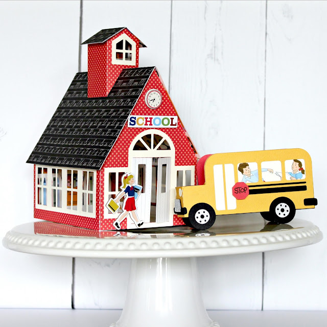 Scraps & Pixels: Paper Schoolhouse and Bus