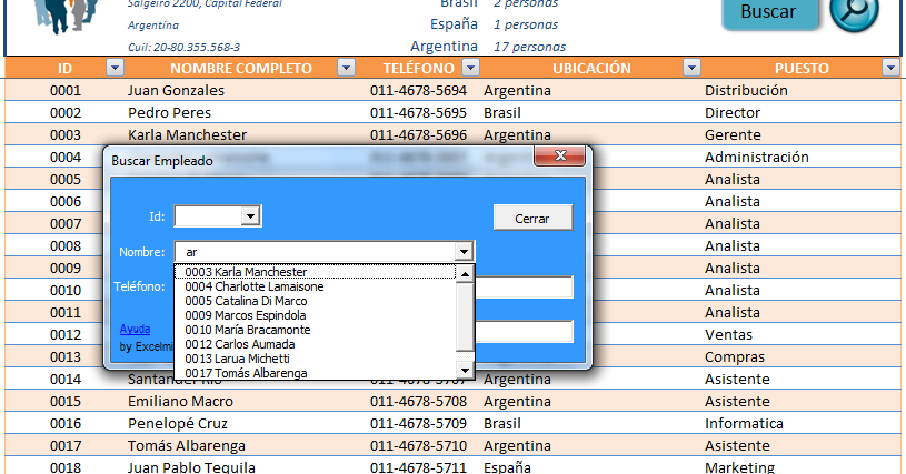 mini aplicaciones en Excel: Búsqueda Inteligente con Combobox Smart (Search Engine form in Excel)