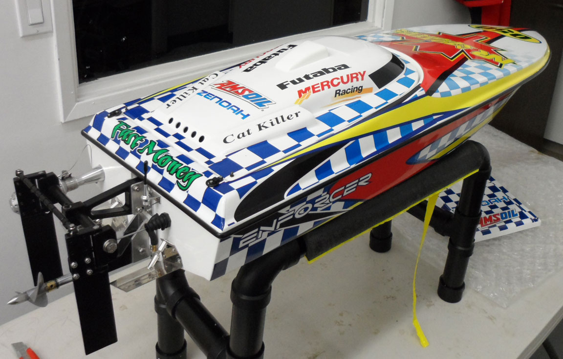 omecca custom graphic design: Enforcer RC Boat Graphics