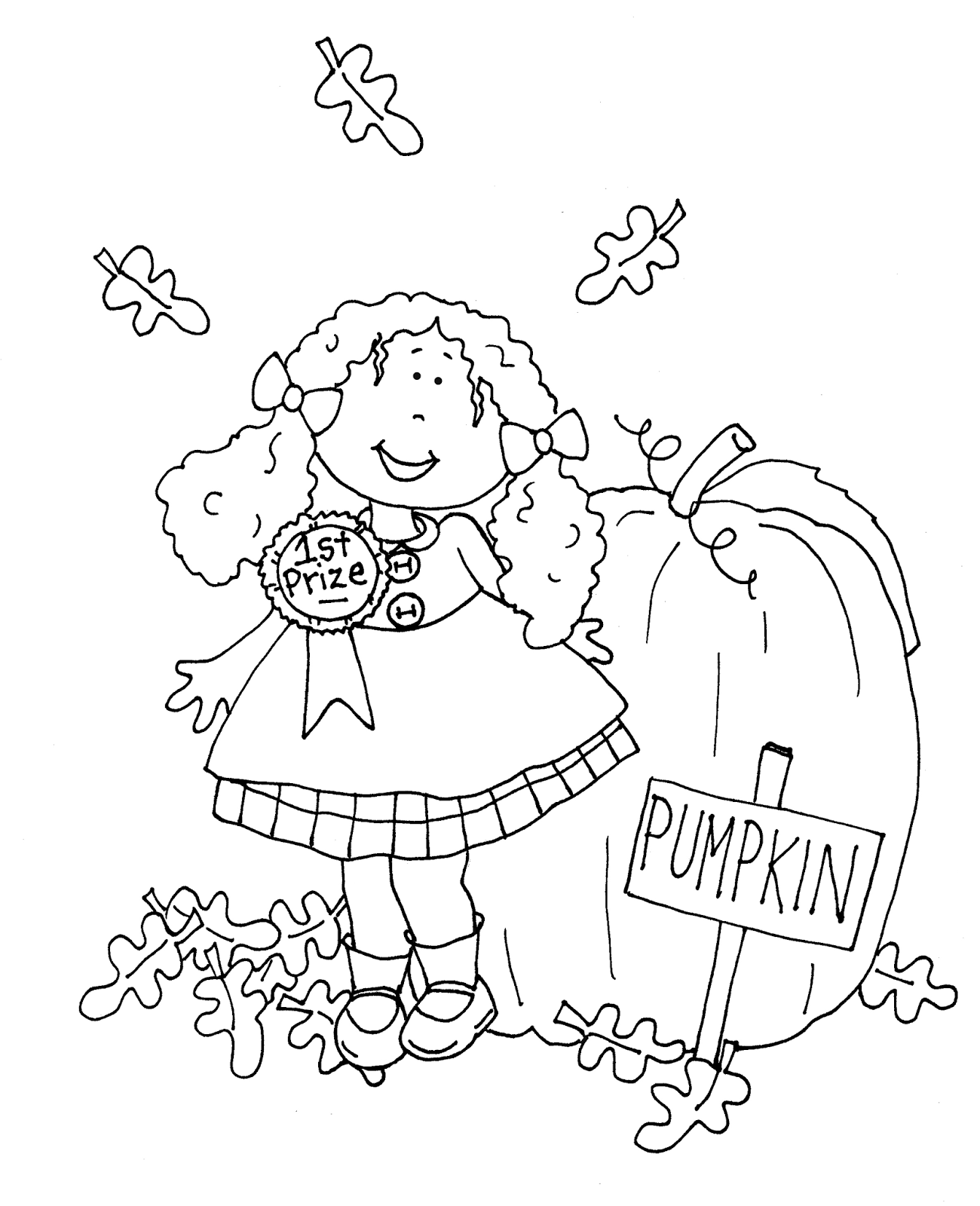Free Dearie Dolls Digi Stamps: First Prize Pumpkin