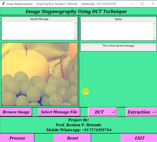 Dct Based Image Steganography Python Project With Source Code Hiding
