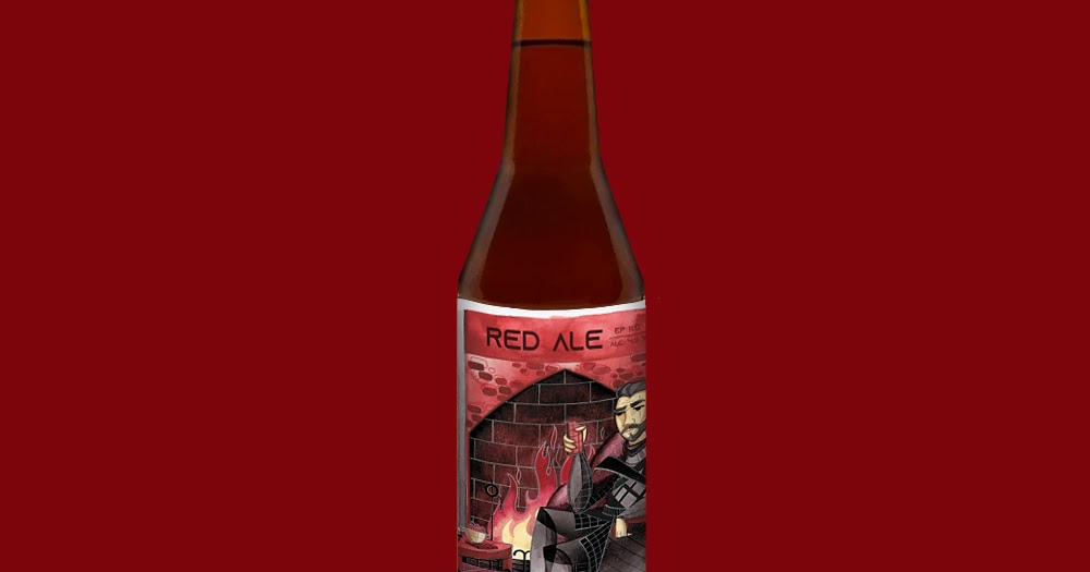 red ale - carol beer label illustration