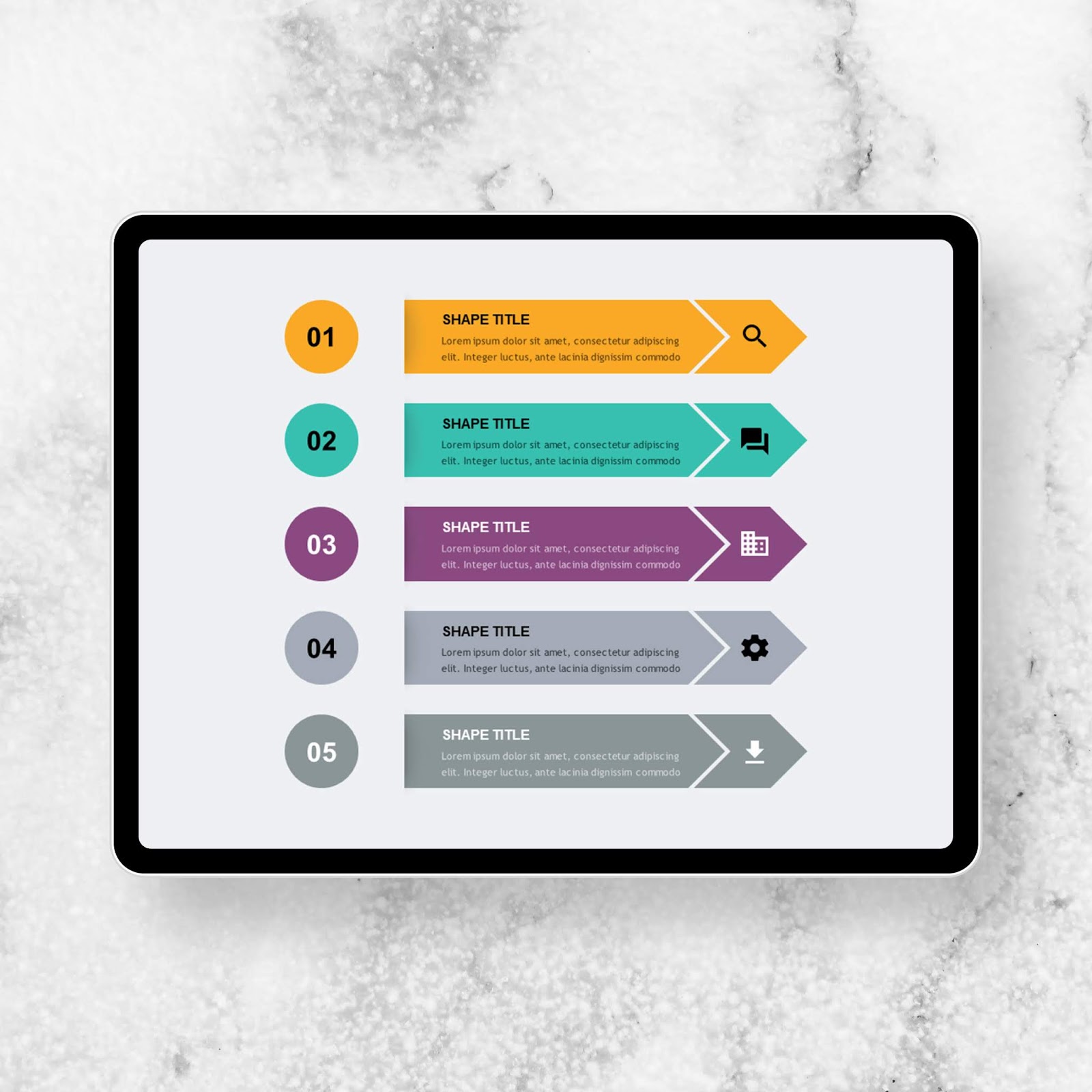 Normal Arrow List Items PowerPoint Templates - PowerPoint Free