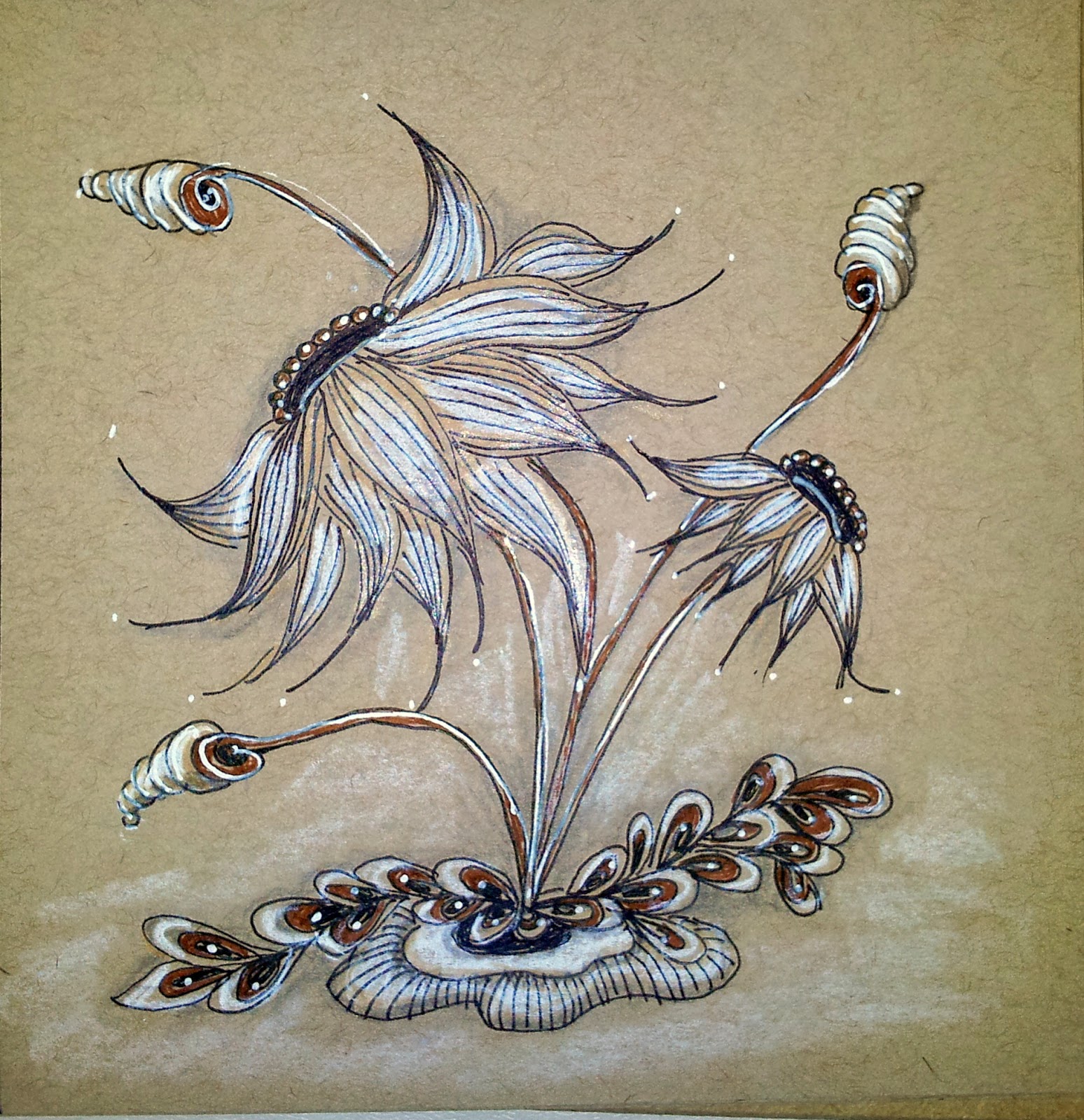 Zentangle Flower Garden