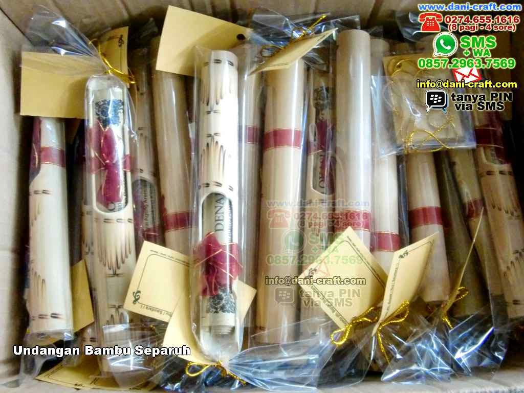 Undangan Bambu Separo, Undangan Gulung Bambu Separuh | Souvenir Pernikahan