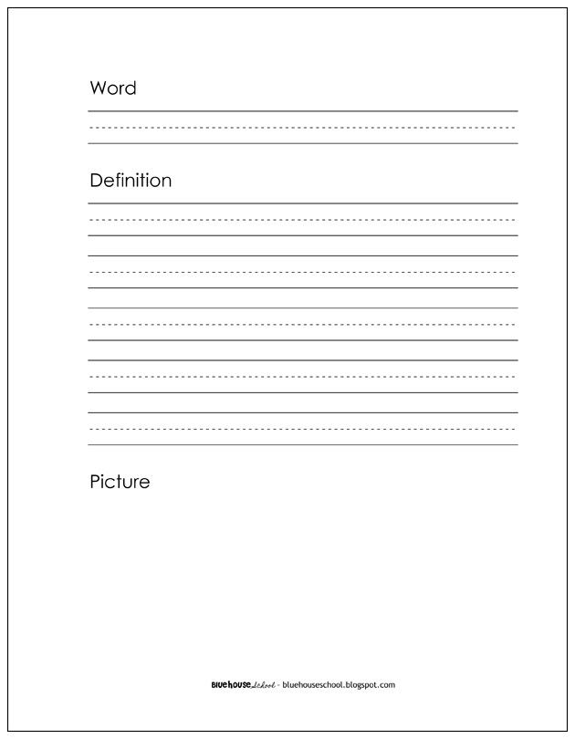 Blue House School - Homeschooling one sweet girl!: Notebook Pages for ...