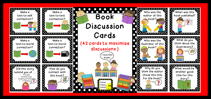 All Smiles in Second Grade: Book Club Discussion Task Cards