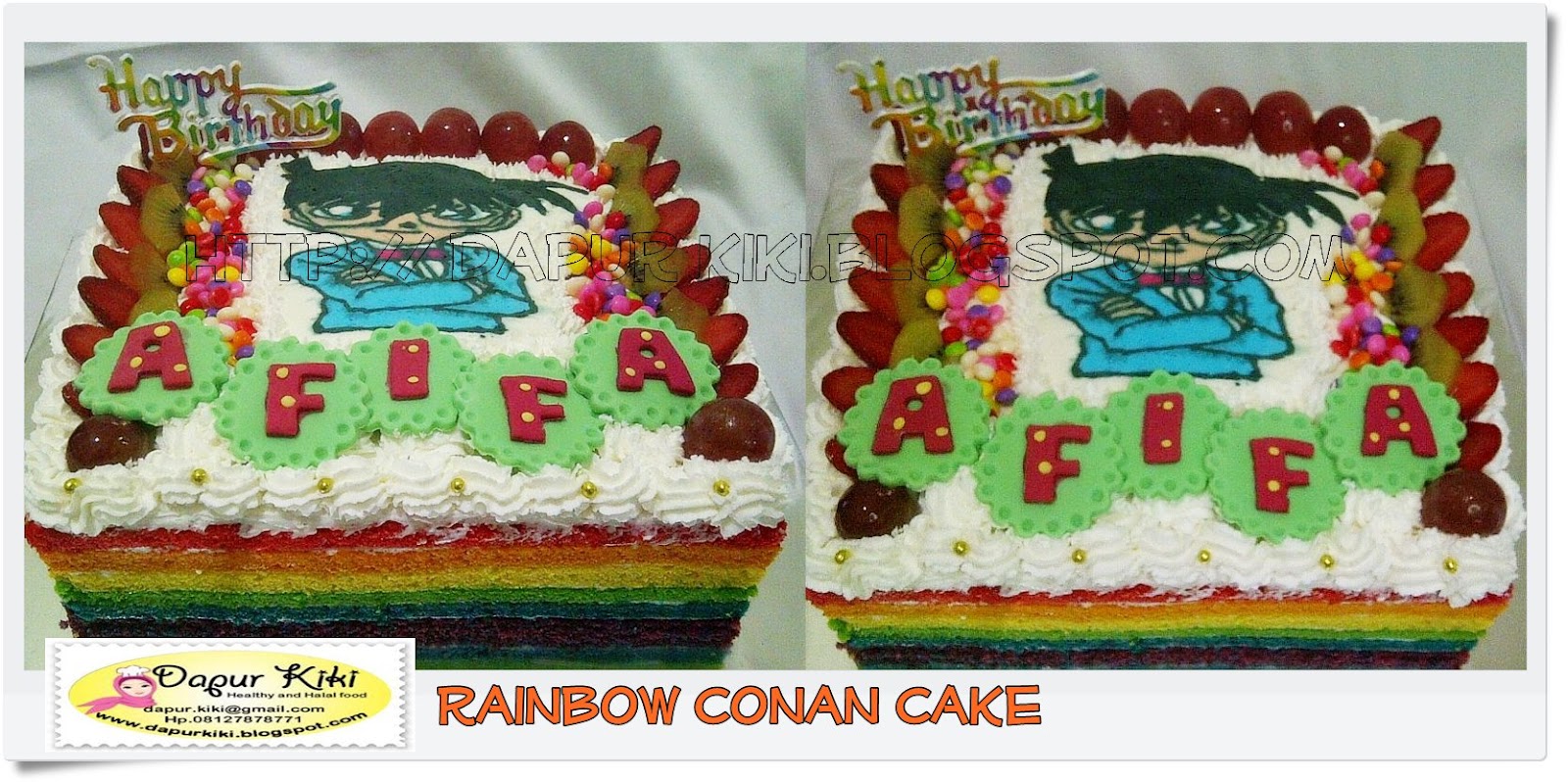 Dapur Kiki: Rainbow Conan Birthday Cake