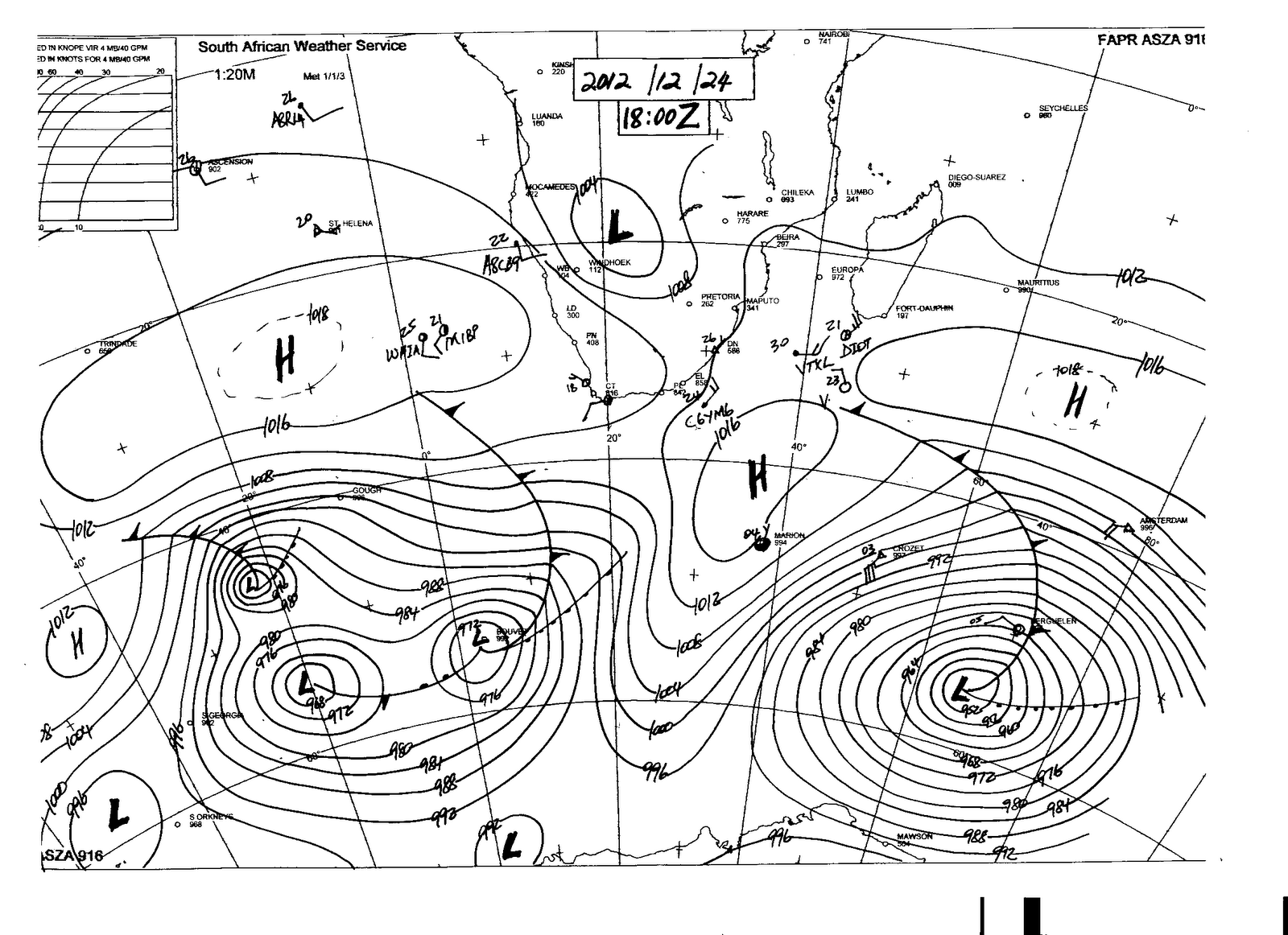 Synoptic Weather Map South Africa Refer To The South African Synoptic