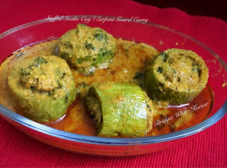 ANGLO-INDIAN CUISINE : STUFFED SNAKE COY / SNAKE GOURD CURRY