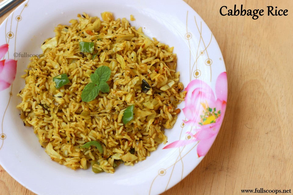 Cabbage Rice ~ Full Scoops - A food blog with easy,simple & tasty recipes!