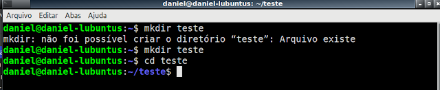 CRIANDO UMA PASTA PELO TERMINAL LINUX