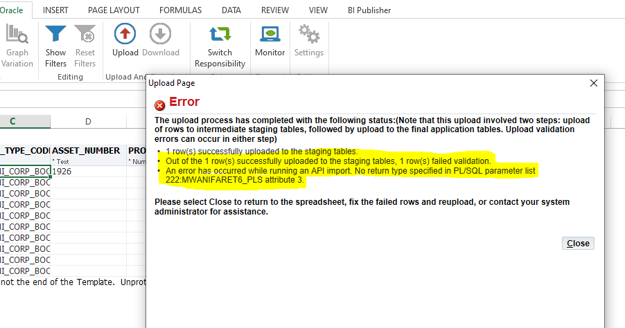 Oracle Application: Web ADI Error: An error has occurred while running ...