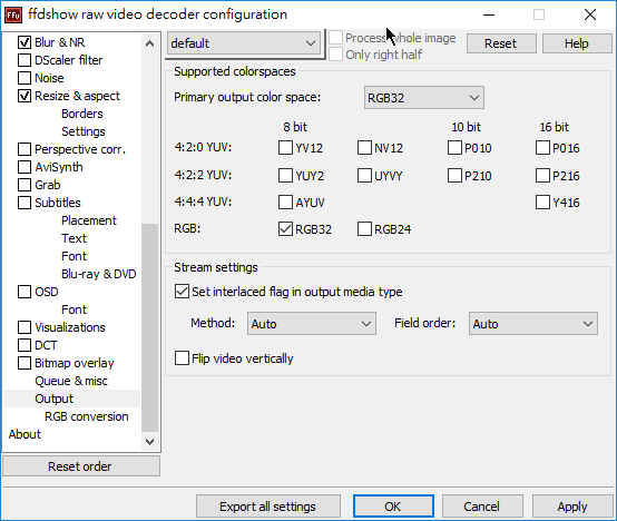 睇片研究所: ffdshow raw video filter簡單改善播放器畫質