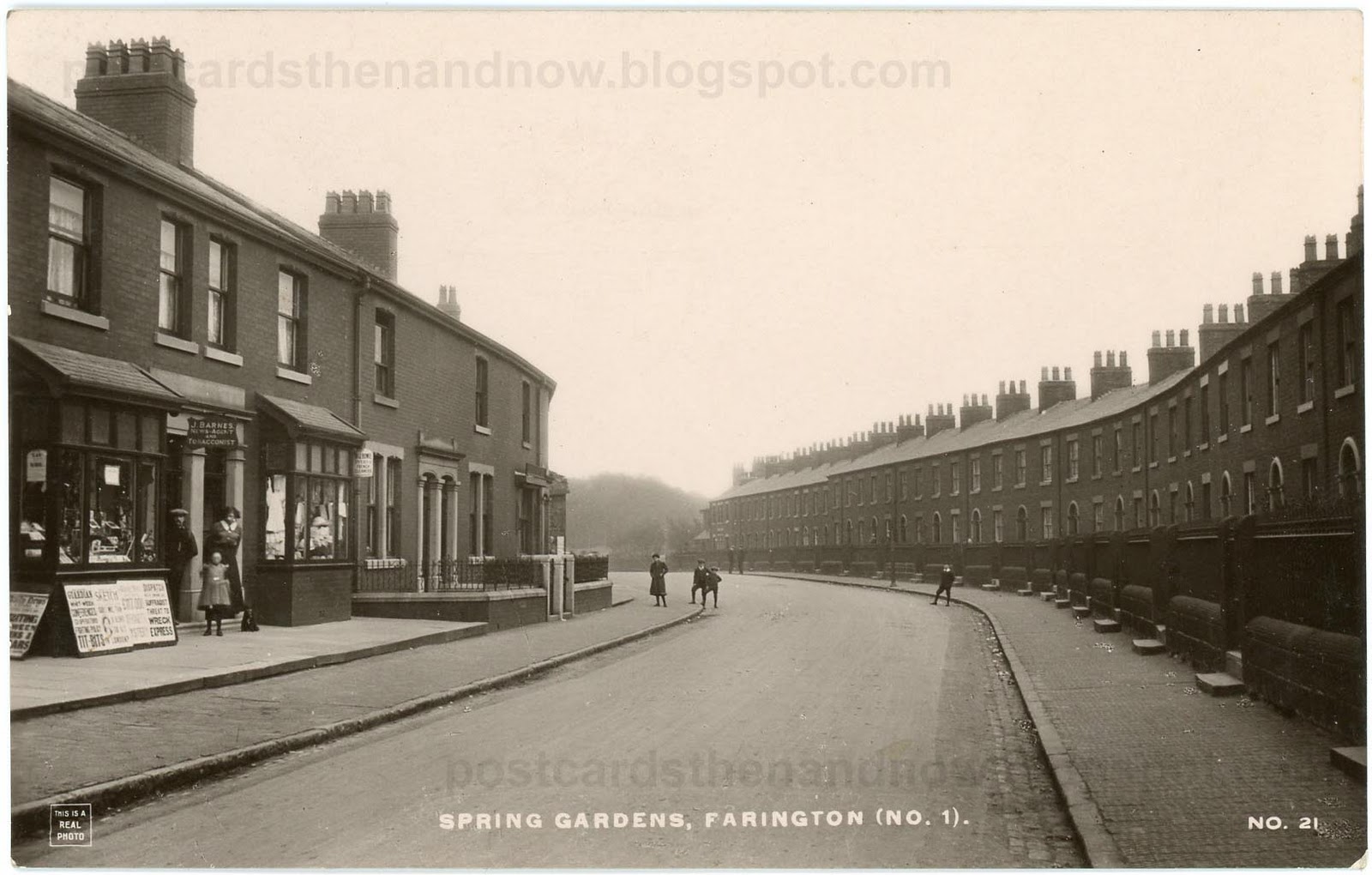 Postcards Then and Now: Farington, Lancashire, Spring Gardens c1912