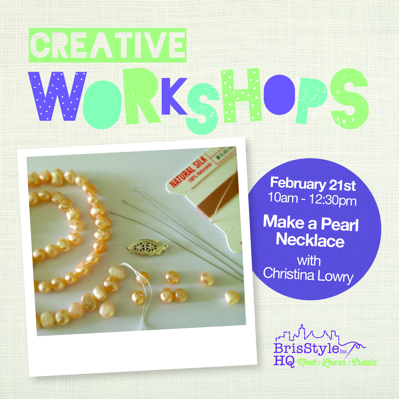 Christina Lowry Designs: Brisbane Pearl Threading Workshop!