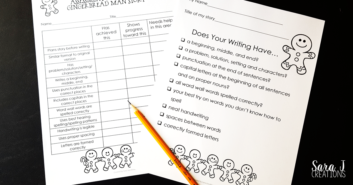 Gingerbread Man Mini ELA Unit | Sara J Creations