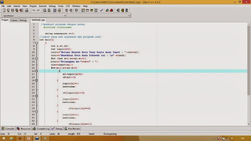 Tutorial Membuat Program Dengan Dev C Belajar Array Dan If ~ Pusat Artikel Menarik