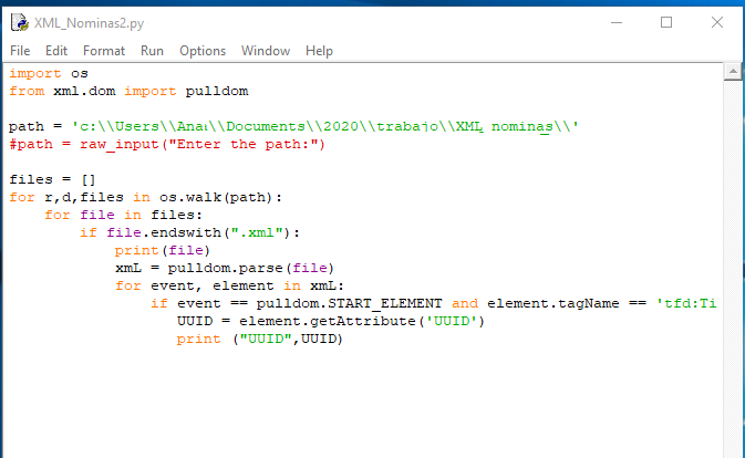 Leer UUID de XML en listado de archivos con Python