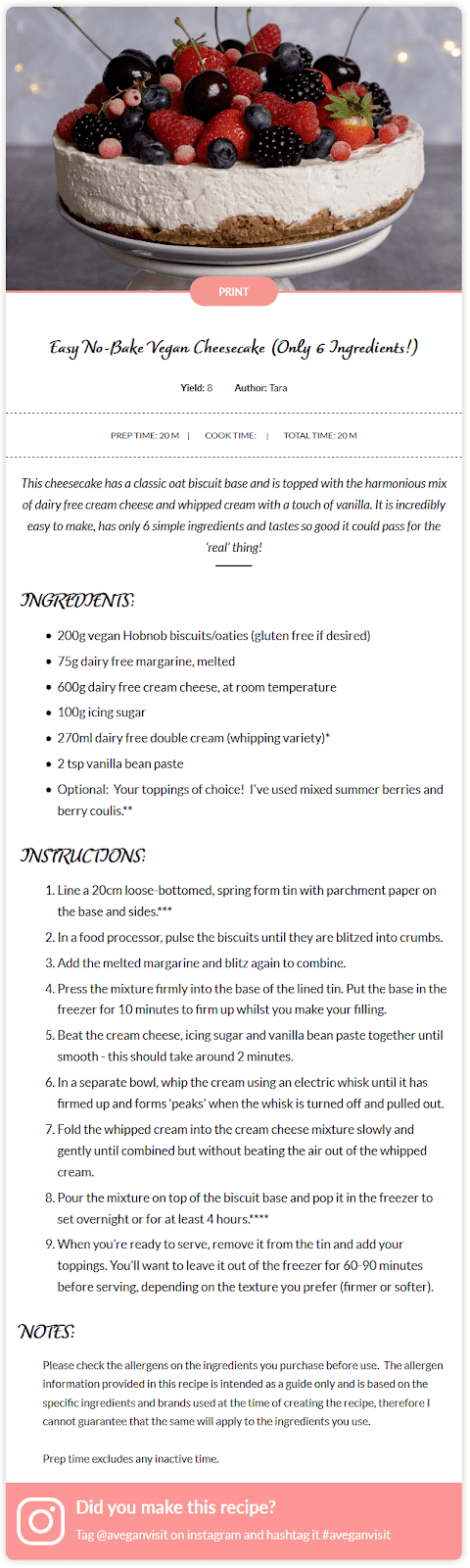 🍎The Best Recipe Card Plugin for SquareSpace, Blogger, Wix, Weebly