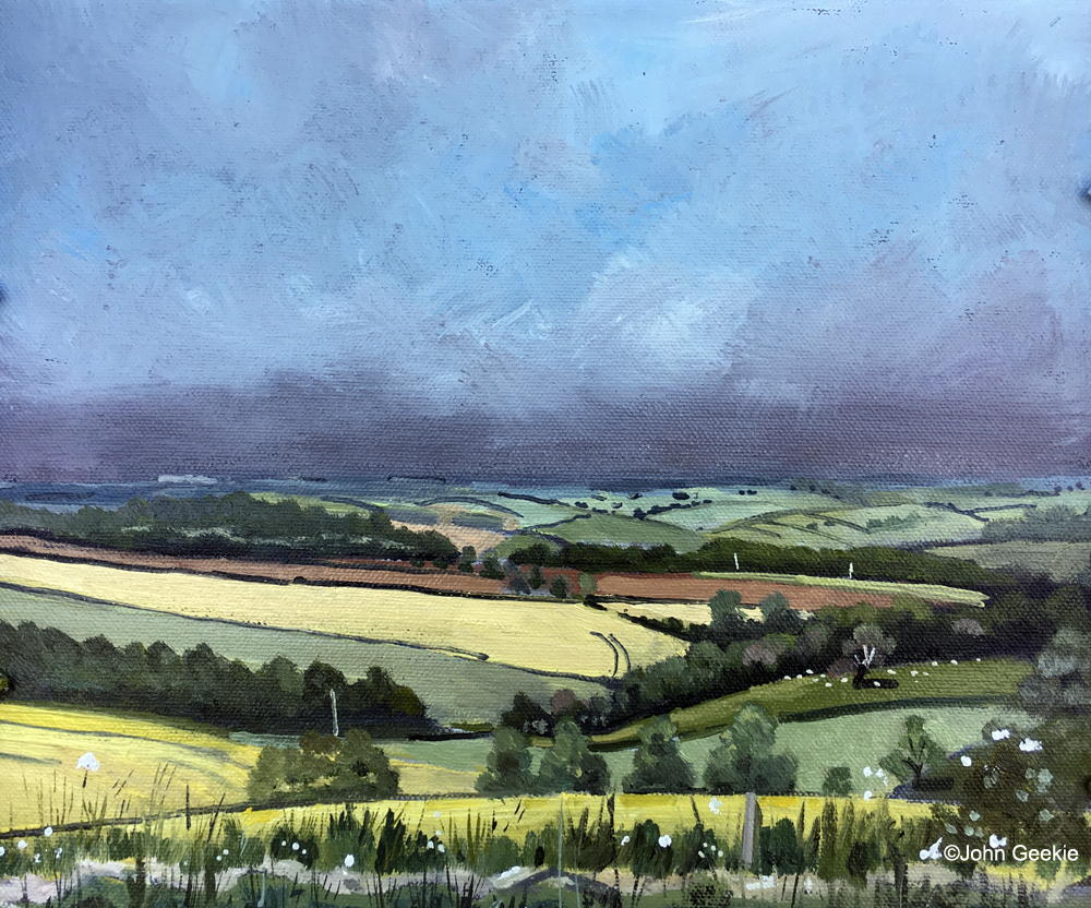 John Geekie Art: Above Huggate looking East towards Cow Dale and Rabbit ...