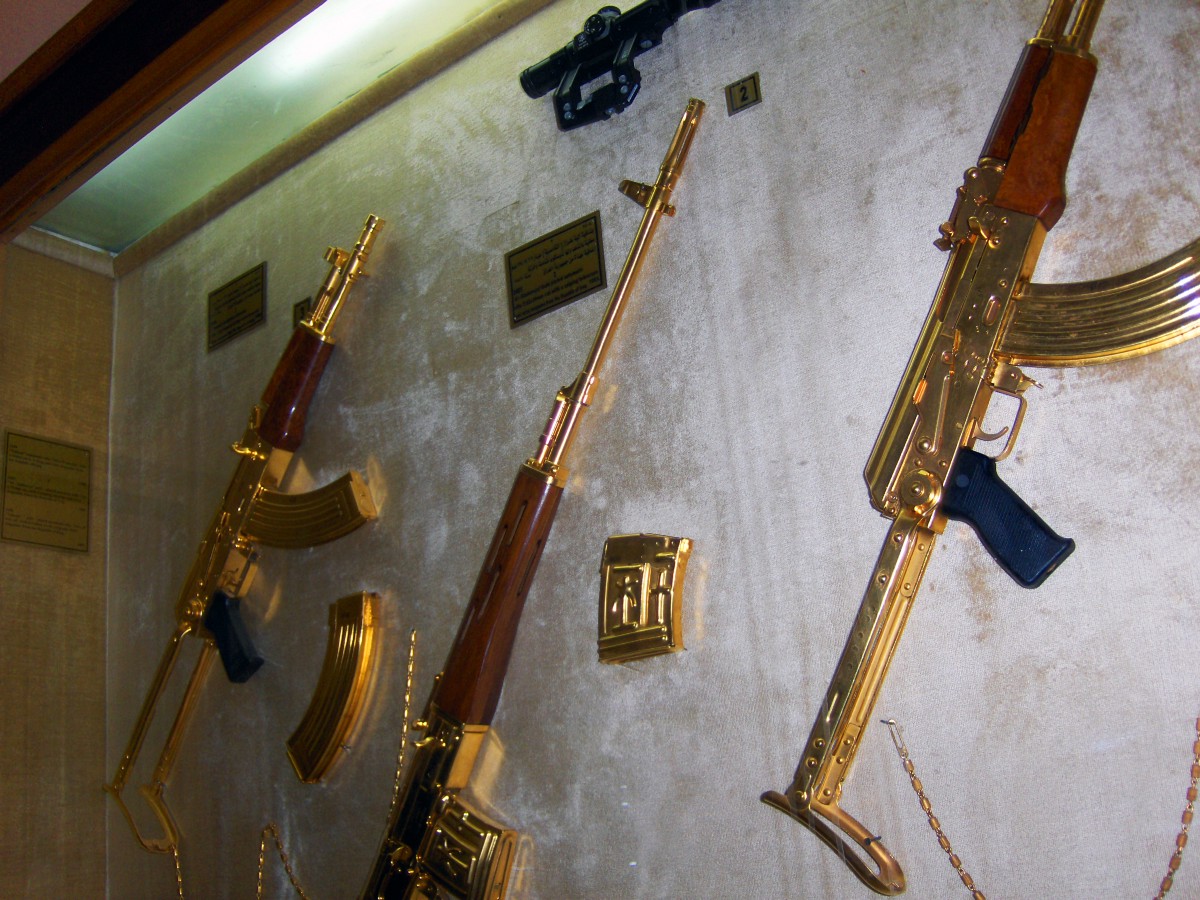 Gold weapon's Saddam Hussein's AK 47 Gold Platted - Gold Information Blog