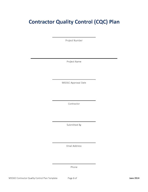 Quality Control Plan Sample Downloads | Master of Template Document
