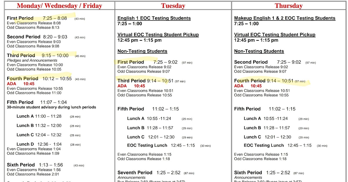 AP Psychology @AHS: Bell Schedule this week