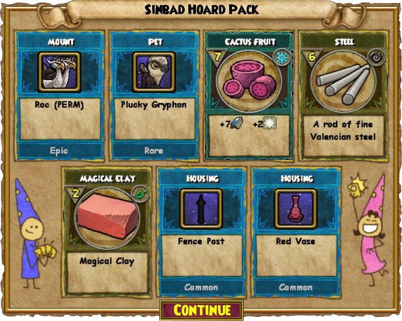 Wizard101 Sinbad Hoard Pack Review - Swordroll's Blog | Wizard101 ...