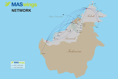 routes map: MASwings Air routes map