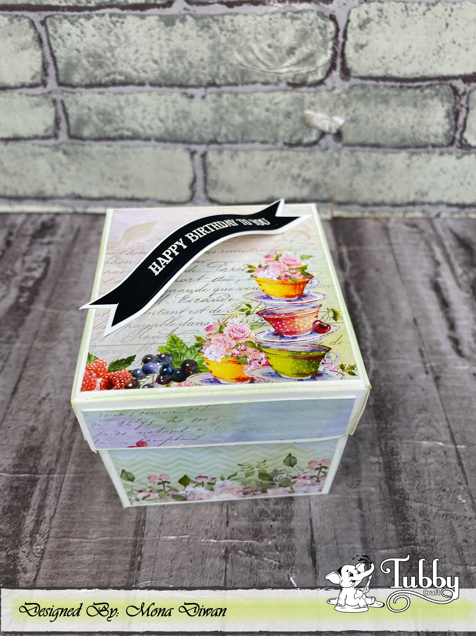 Explosion Box Using DIY Birthday Theme Kit by Tubby Craft