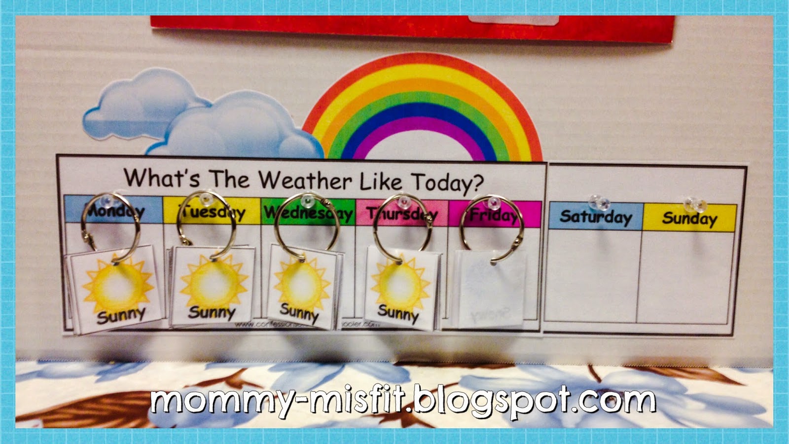 Mommy Misfit: Our (Cheap!) Morning Calendar Board - 3YO Preschool