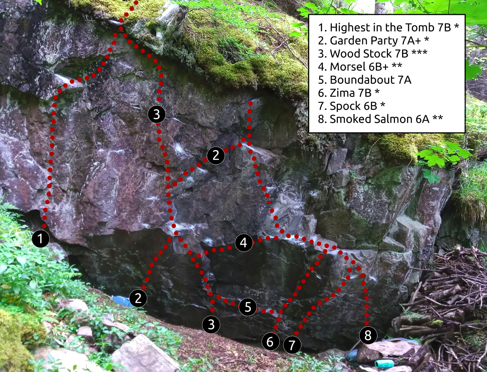 Inverness Bouldering: New climbs in the Findhorn Gorge and River Divie.