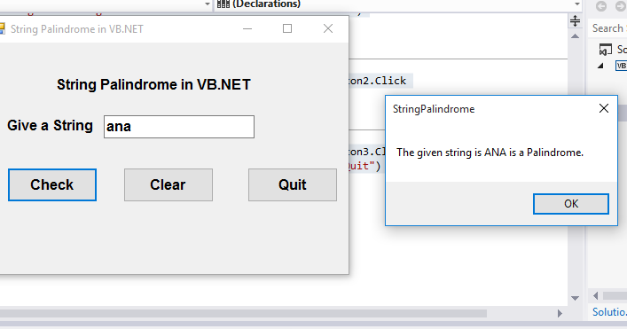 Free Programming Source Codes and Computer Programming Tutorials: String Palindrome in VB.NET