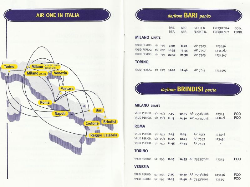 Airline memorabilia: Air One (1999/2000)
