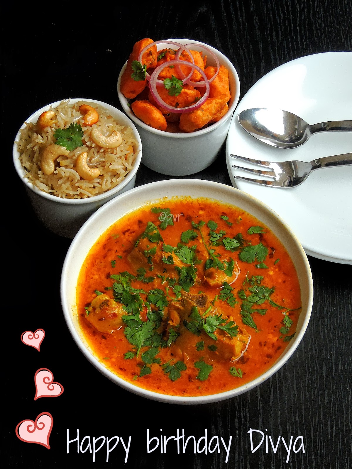 Priya's Versatile Recipes: Butter Pulao, Mughlai Kesar Murg & Bread 65 ...