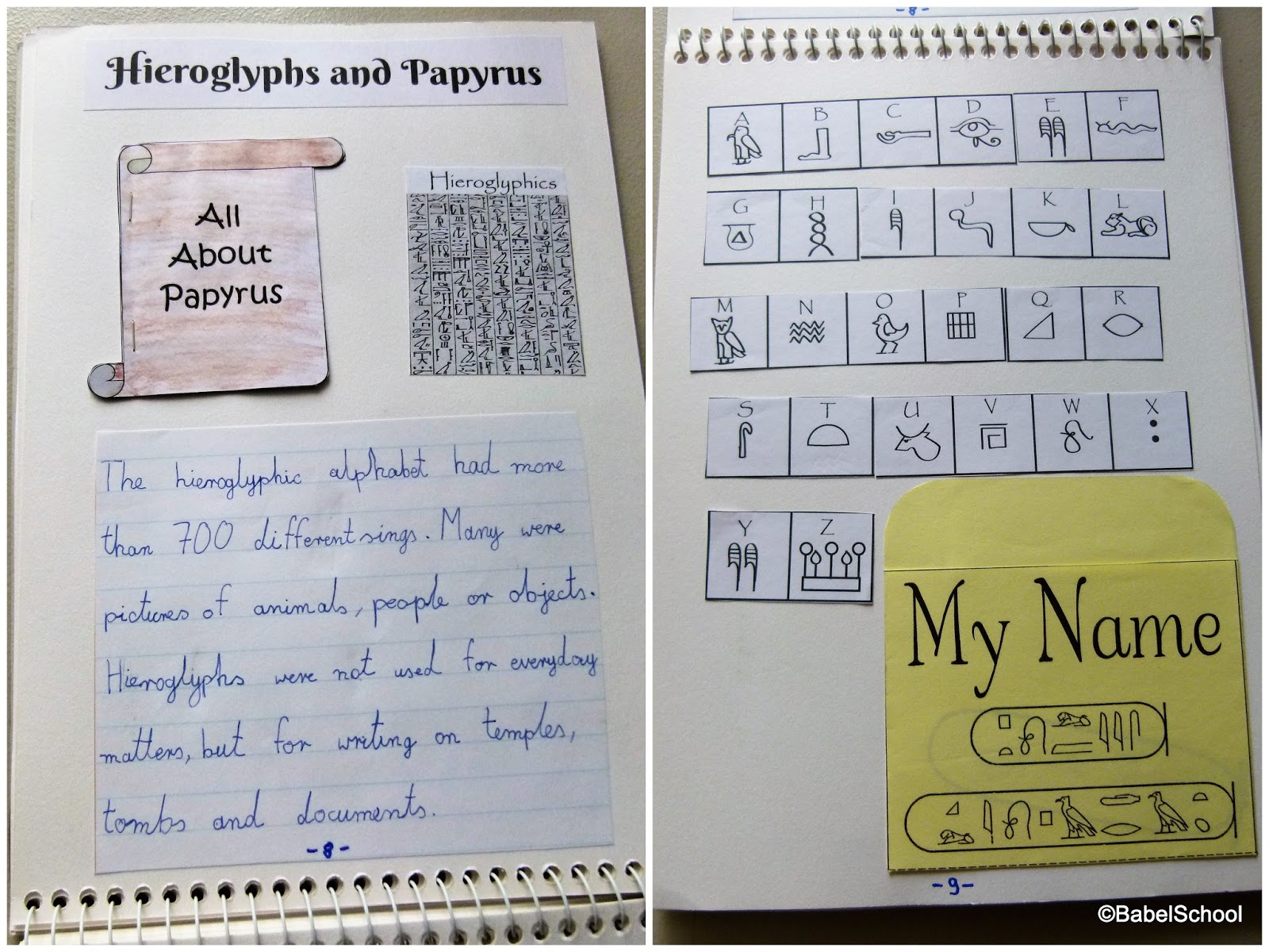 Ancient Egypt - interactive notebook by a 7-year-old (3/3)