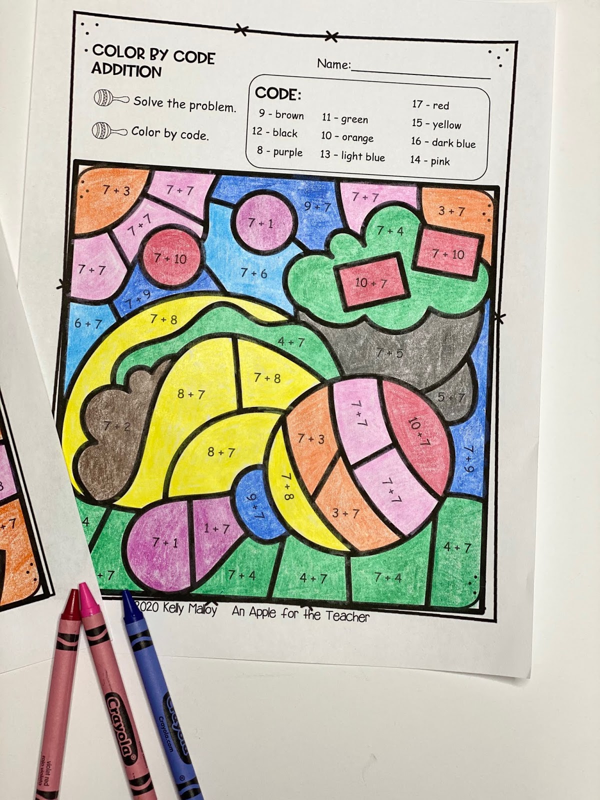 An Apple For The Teacher: Cinco de Mayo Color By Number