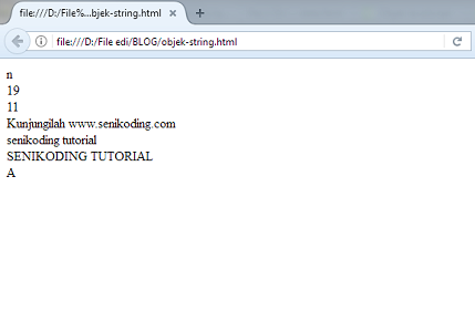 Objek String javascript