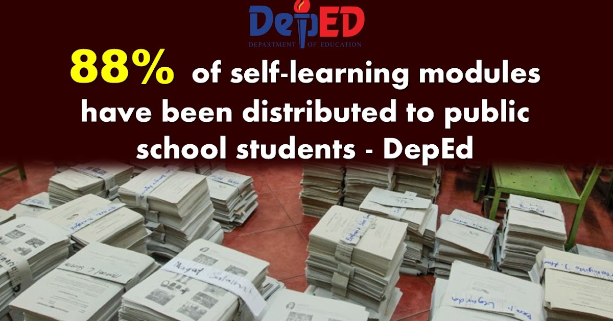 DepEd confirms 88% of learning modules delivered to students - issuesph