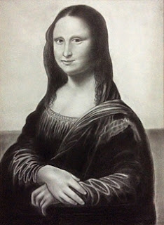 Paintings and Drawings by Manju Panchal: Mona Lisa in charcoal - a ...