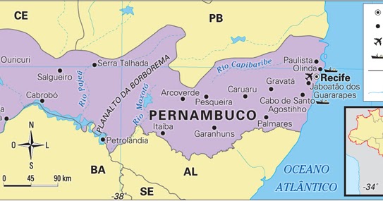 Blog de Geografia: Mapa de Pernambuco